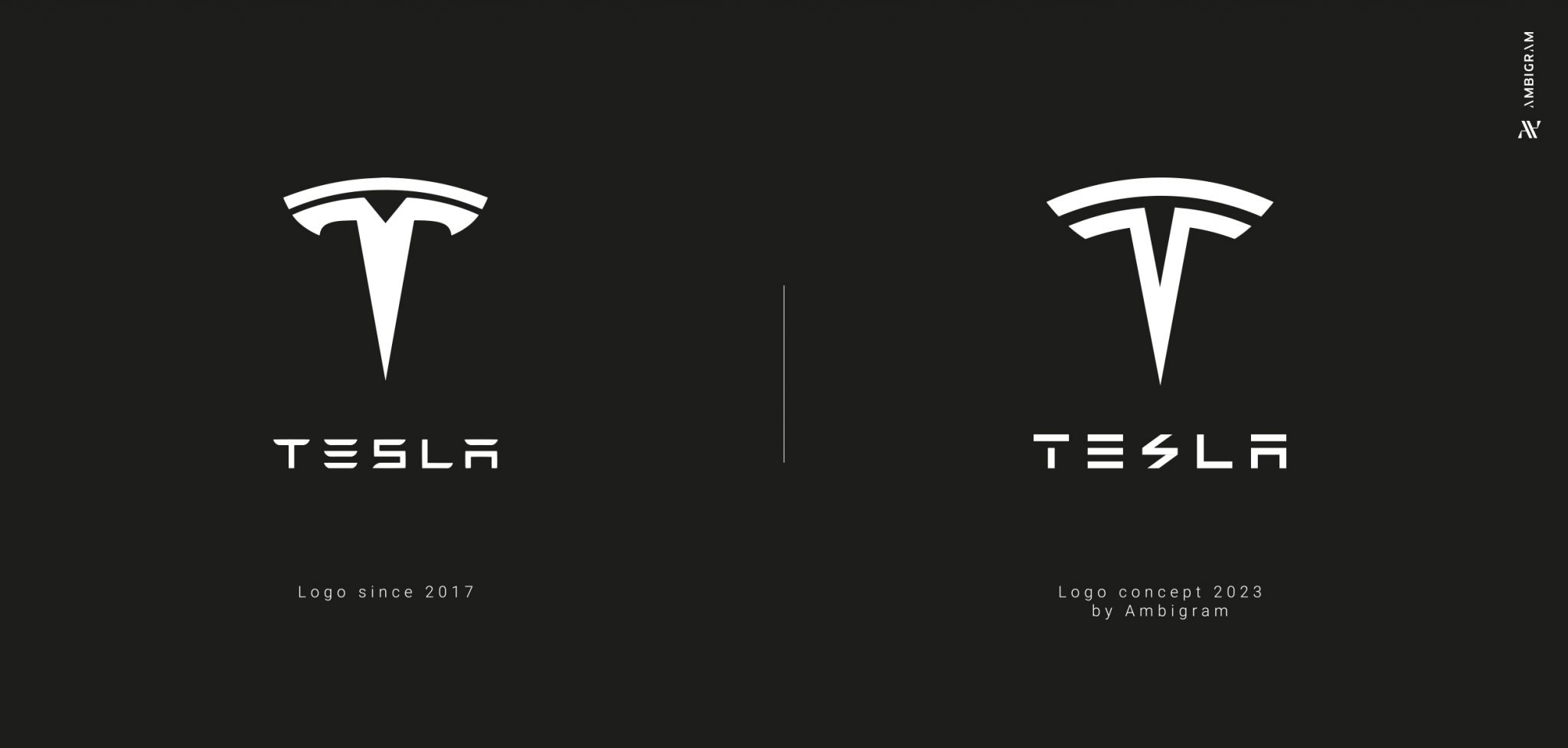 TESLA, décryptage du logo et redesign par l'agence Ambigram